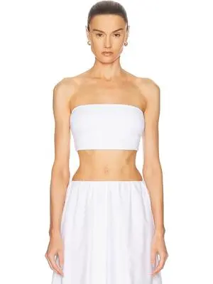 Enza Costa Essential Bandeau Top - White