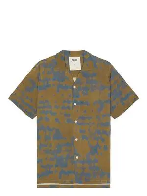 Oas Highland Viscose Shirt In Olive - Multi