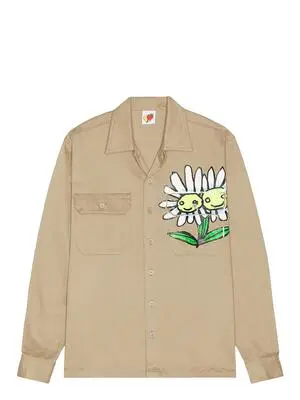 SKY HIGH FARM WORKWEAR Daisy Workshirt In Brown - Sand