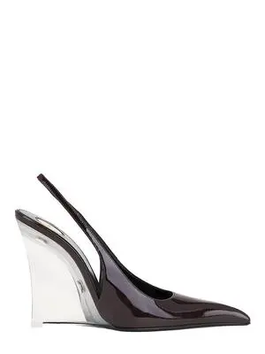 Saint Laurent Miller Wedge Pump - Marron Glace