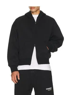 Fear Of God Classic Fit Fleece Zip Up Hoodie - Black