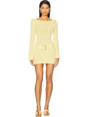 ASTA RESORT X Revolve Maya Long Sleeve Belted Dress - Yellow