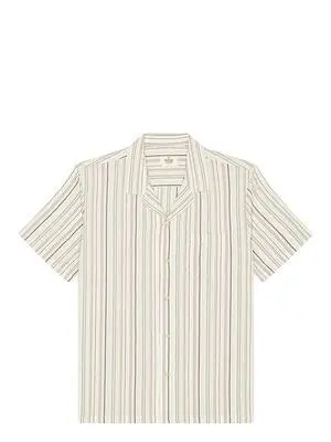Marine Layer Dobby Resort Shirt In Cream - Natural Multi Stripe