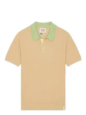 Scotch & Soda Structured Polo In Brown - Soft Camel