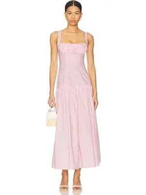 ROWEN ROSE Drop Waist Dress - Pink & White