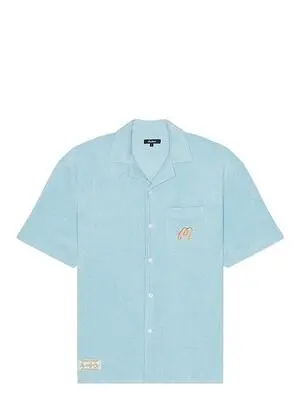 MALBON Bosco Button Up Shirt In Baby Blue - Light Blue