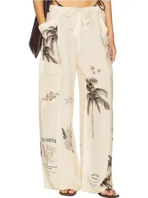 Agua Bendita Alice Ete Printed Linen Blend Pants - Multicolor