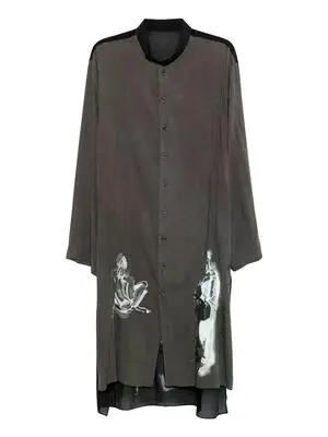 Yohji Yamamoto Message-print Shirt - Black