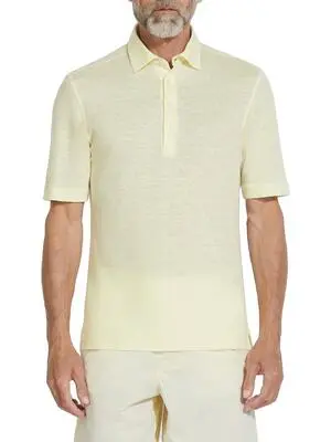 Zegna Linen Polo - Light Yellow Solid