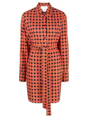 SPORTMAX Monogram-Print Shirt Dress