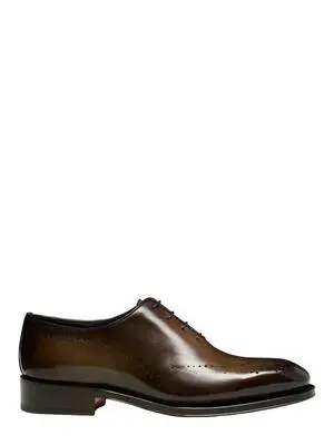 Santoni Leather Oxford Shoes - Brown