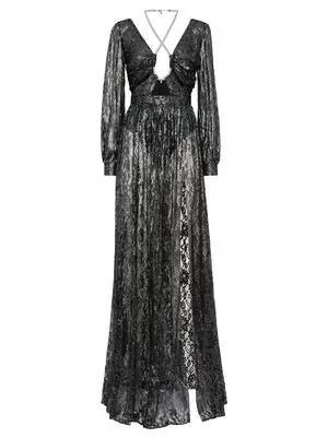 Philipp Plein Crystal Lace Maxi Dress - Black