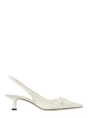 JIMMY CHOO 45mm Amita Slingback Pumps - White