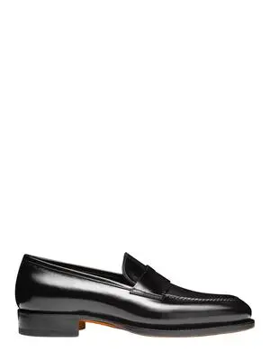Santoni Leather Loafers - Black