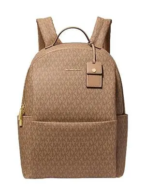 Michael Kors Sable Large Signature Logo Backpack - Natural
