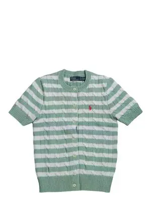 Polo Ralph Lauren Striped Short-sleeve Cardigan - Green