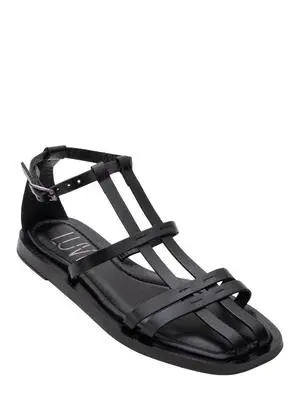 FOREVER & ALWAYS SHOES Odeil Leather Sandals Black Leather