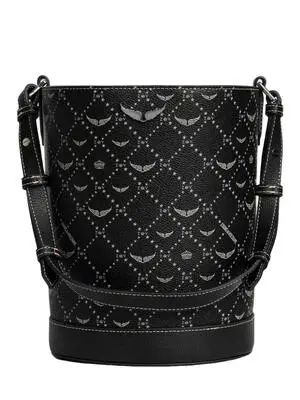 Zadig&Voltaire Bucket Bag With Logo Print - Black