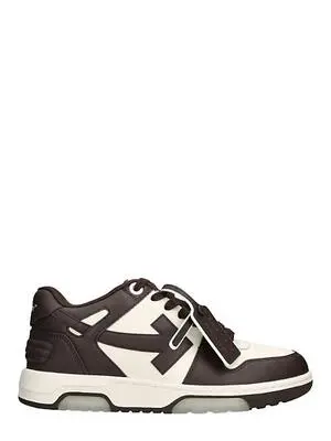 Off-White Out Of Office Leather Low-Top Trainers Dark Brown