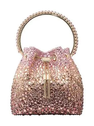 JIMMY CHOO Bon Bon Top-Handle Bucket Bag Silky Blush Mix/gold