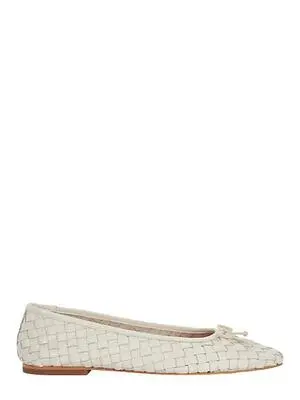 DUNE Woven Leather Ballet Flats - Ecru Leather