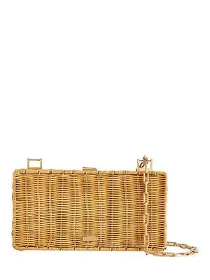Cult Gaia The Backgammon Rattan Clutch Bag - Natural