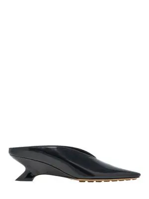Bottega Veneta Bounty Patent Vinyl Mule Pumps - Black