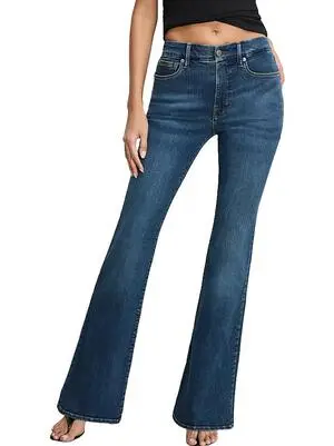 Good American Good Legs Flare Jeans - Blue