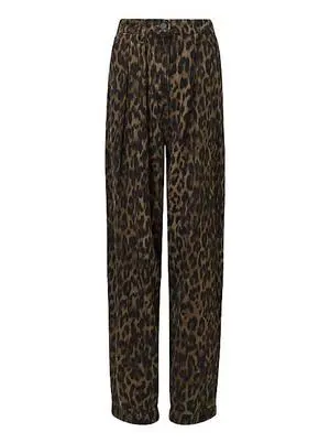 ALLSAINTS Becca Leopard-print Denim Trousers - Leopard Brown