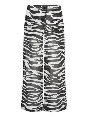Attico Zebra Drawstring Cotton-poplin Trousers - White