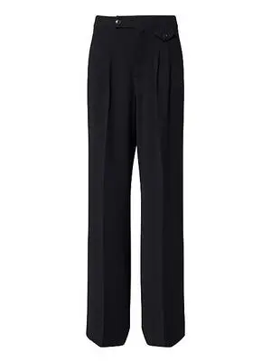 Paige Brigida Wide-leg Crepe Trousers - Black