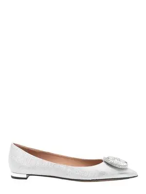 AQUAZZURA Crystal Hoop Ballerinas - Silver