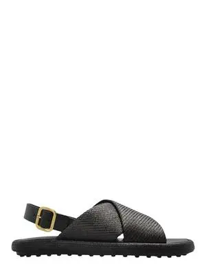TOD'S Leather Sandals - Black