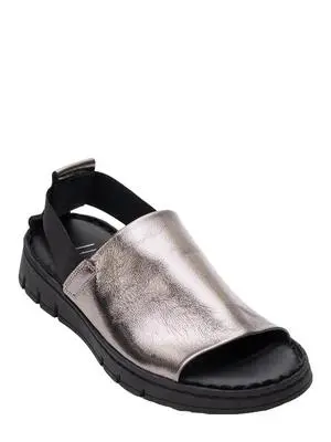 FOREVER & ALWAYS SHOES Londoi Elastic Strap Leather Sandal - Platin Leather