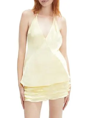 Bardot Yve Halter Top - Canary Yellow