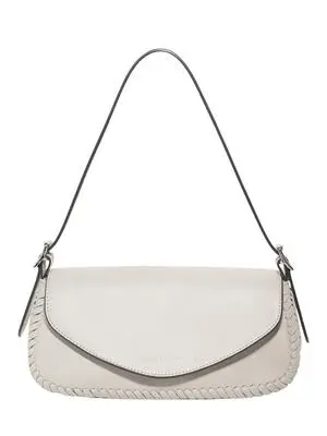 AIMEE Leather Baguette Shoulder Bag - Chalk