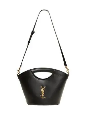Saint Laurent Mini Celia Leather Handbag - Nero