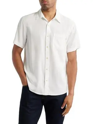 Ag Wesley Short Sleeve Button-up Shirt - Sandy White