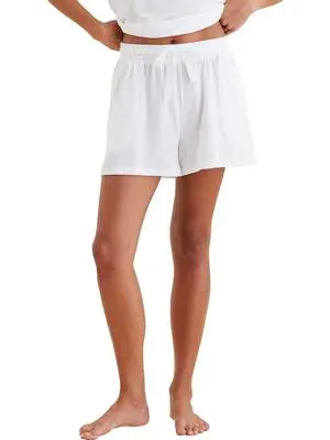 PAPINELLE Organic Cotton Pajama Shorts - White