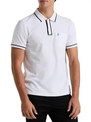 ORIGINAL PENGUIN Earl Tipped Piqué Polo - Bright White