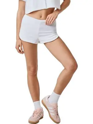 FLORENCE BY MILLS French Terry Dolphin-cut Hem Shorts - Bright White
