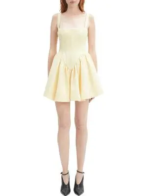 Bardot Larson Corset Fit & Flare Minidress - Canary Yellow