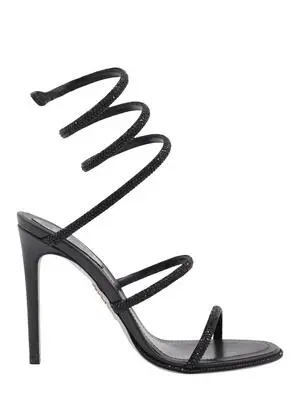 Rene Caovilla Rene Caovilla Embellished Spiral Heeled Sandal Black 1