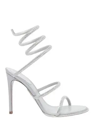 Rene Caovilla Cleo Crystal-embellished Spiral Strap High-heeled Sandals - Silver