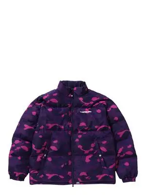 A BATHING APE Color Camo Reversible Down Jacket - Purple