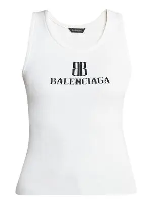 Balenciaga BB Logo Tank Top Whiteblack