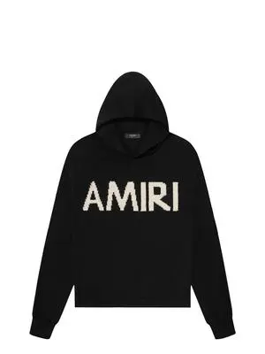 Amiri Logo Eyelash Hoodie - Black