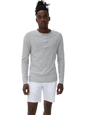 Reigning Champ 1x1 Slub Slim Henley - Hgrey