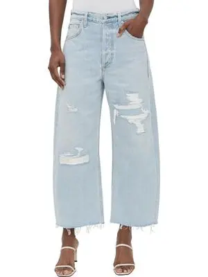 Citizens Of Humanity Ayla Raw Hem Cropped Jeans - Vaquero