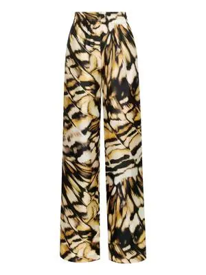 Oscar De La Renta Printed Silk Trousers - Neutrals